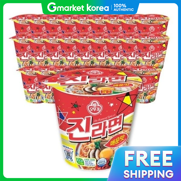 Ottogi | Ottogi Jin Ramen Spicy Flavor Small Cup 65g x 24 Pack | Lazada ...