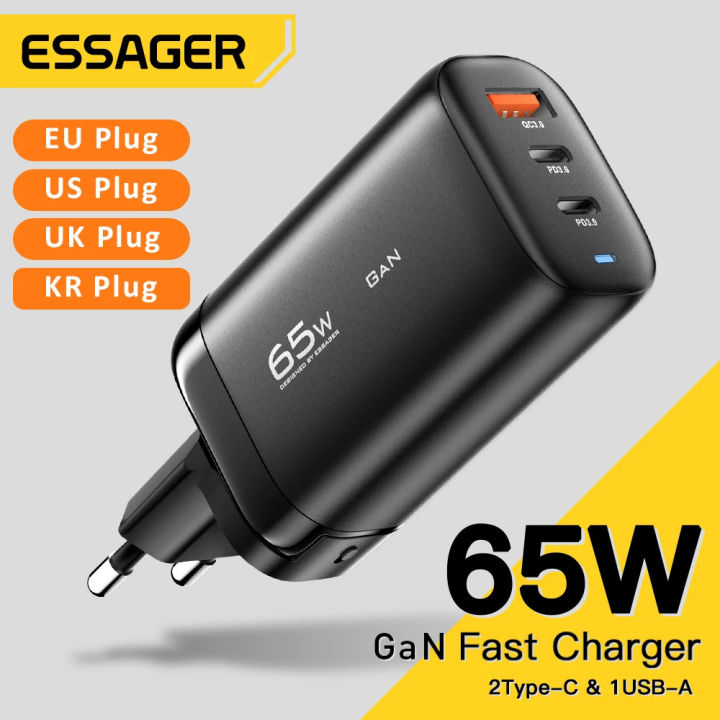 Essager 65W GaN USB Type C Charger For Laptop PPS 45W 25W Fast Charge For Samsung QC3.0 PD3.0 ...