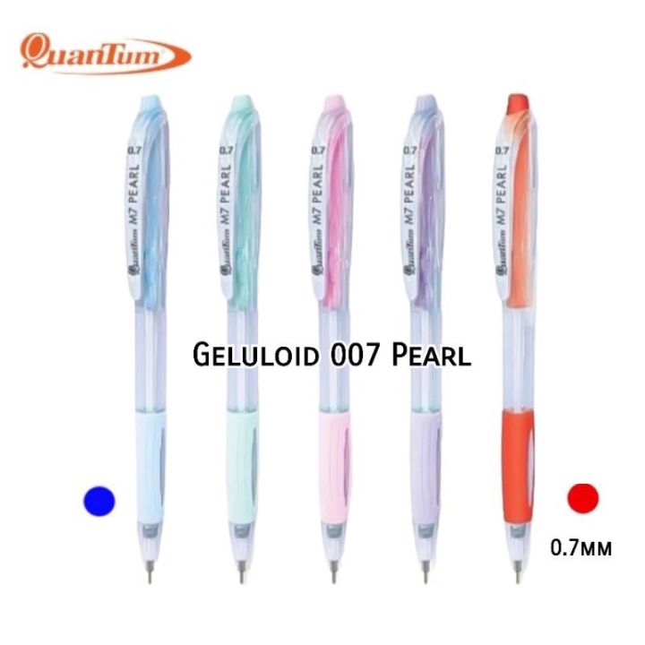 Quantum ปากกาเจลลูลอยด์ เพิลล์ 007 Pearl 0.7 มม. หมึกน้ำเงิน, แดง (6 ...