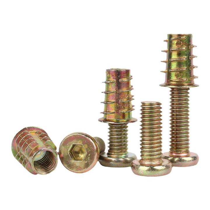 Pre-Embedded Hex Socket Furniture Screws And Nuts Set for Wood Board ...