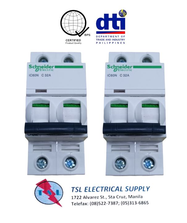 Schneider iC60N 2 POLE Circuit Breaker | Lazada PH