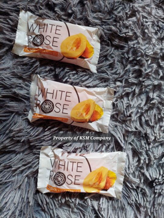 WHITE ROSE PAPAYA WHITENING SOAP 60g, w/ PAPAYA & VITAMIN B3, 100% ...