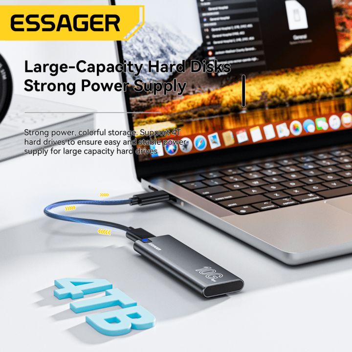 Essager 10Gbps 4TB M.2 NVMe/SATA Dual Protocol Hard Disk Enclosure ...