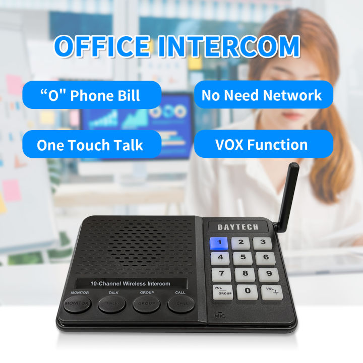 【Malaysia Stock】 Intercom for house Daytech 2 Way Audio 1000 Meters Range 27 Channels Crystal ...