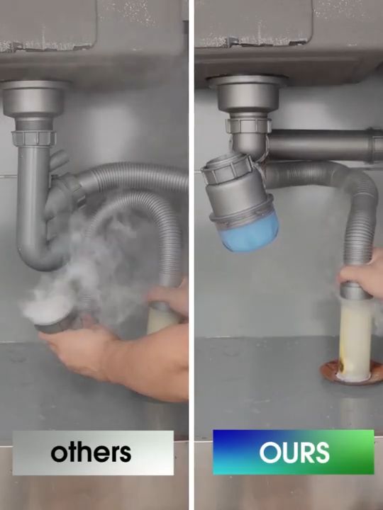 [Space Saving] Sink Drain Waste Pipe Kit with Transparent Waste Trap ...