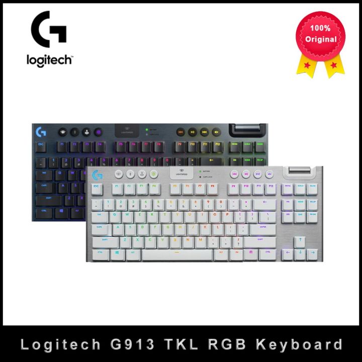 【In Stock】Logitech G913 TKL Tenkeyless Lightspeed Wireless RGB Mechanical Gaming Keyboard ...