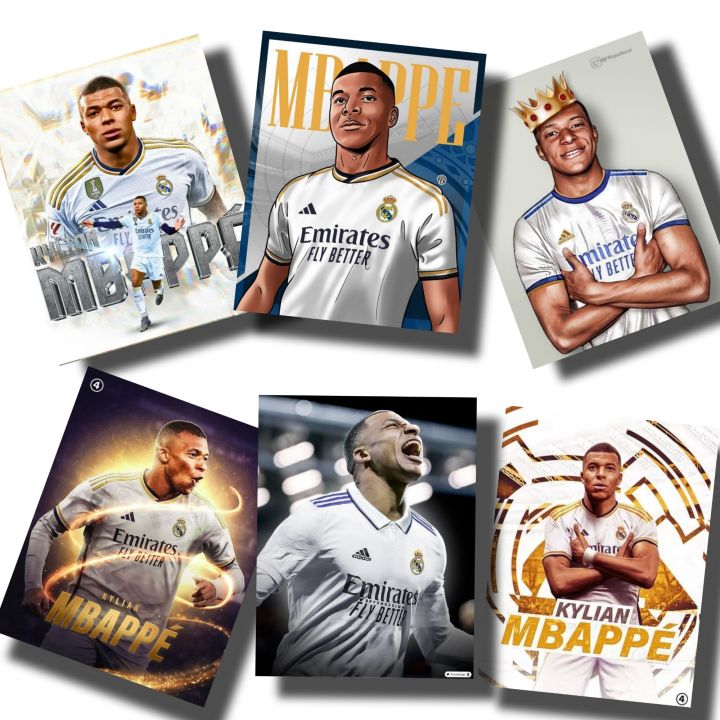 Poster dinding Kylian mbappe real madrid size A3+ | Lazada Indonesia