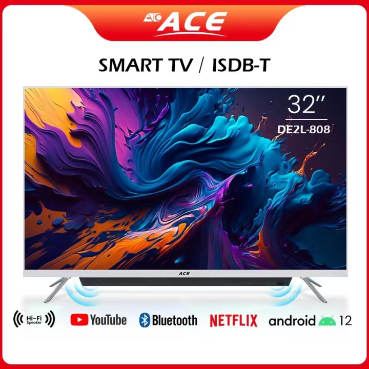 ACE 32" Smart Digital-DE2L LED-808 (Android 12, ISDB, Bluetooth and Built-in Soundbar) | Lazada PH