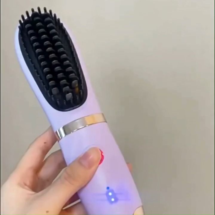 Wireless Anion Hair Straightening Comb (Rechargeable | Type-C) | Lazada