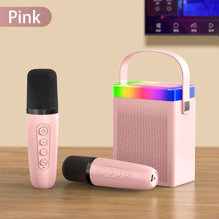 【COD】Portable Wireless Dual Microphones Speaker Handheld Microphone ...