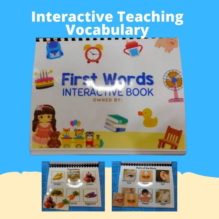Babies First Words Interactive Book Laminated Activity Busy Book ...
