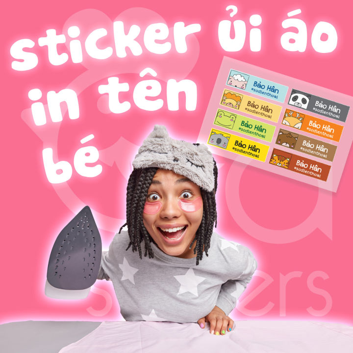 Sticker ủi áo in tên trẻ em GaStickers UT-C03 bộ 60 miếng kích thước 1 ...