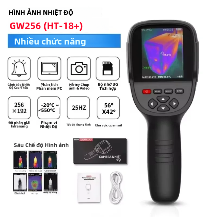 Camera Ảnh Nhiệt Cầm Tay HT-18 Plus Máy Ảnh Nhiệt Hồng Ngoại 256x192 ...