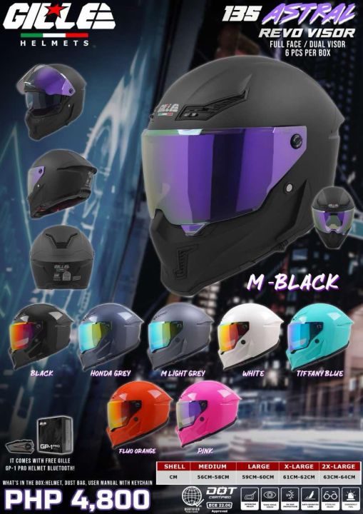Gille Astral fullface dualvisor helmet with FREEBIES | Lazada PH