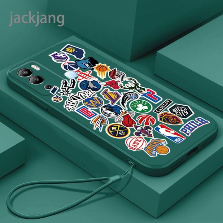 Casing Tecno Spark 10 10c Phone Case Trend Brand Nba Lakers Label Sticker Soft Tpu Back Cover