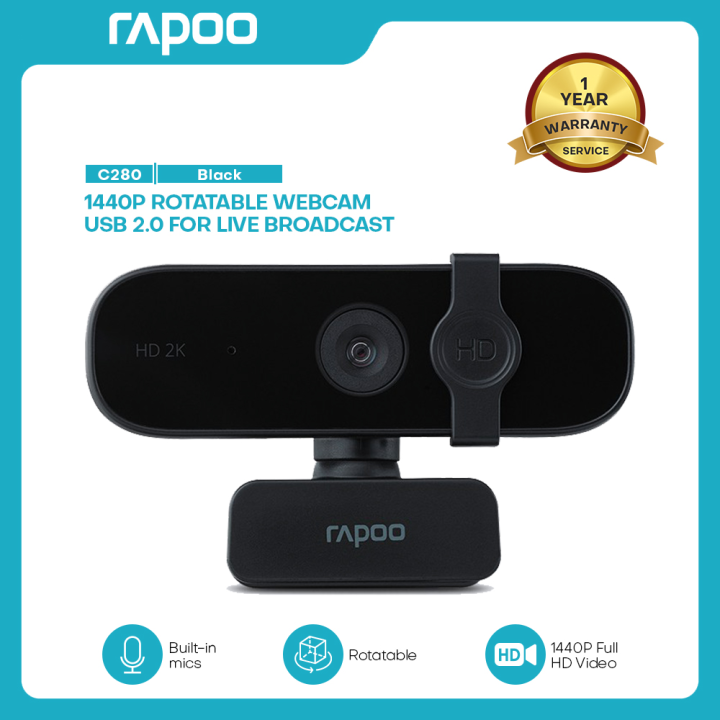 Rapoo C280 Webcam for PC 2K 1440P Webcam With USB 2.0 With Mic ...