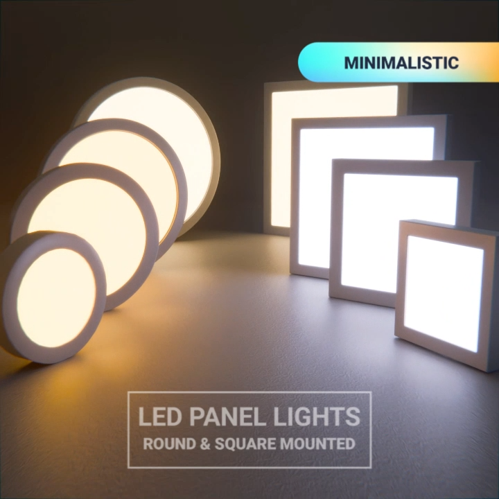 Pilum LED Panel Light Square & Round 6W 12W 18W 24W Surface Mounted ...