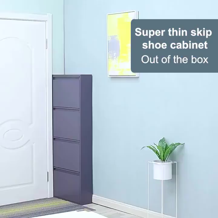 Bucket Shoe Cabinet Iron Ultra-Thin shoe storage Wall Mounted Steel ...