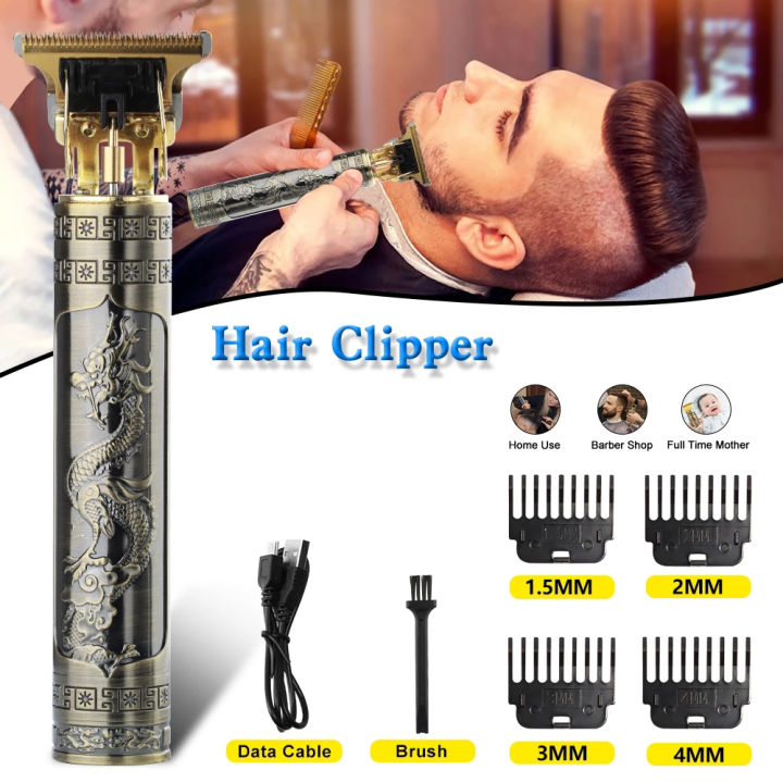 T9 USB Vintage Electric Hair Clipper Rechargeable Man Shaver Trimmer ...