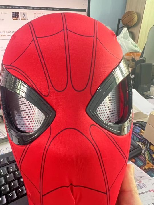 Kids Toy Market Spiderman Mask Chin control blinking Moving Eyes Spider ...