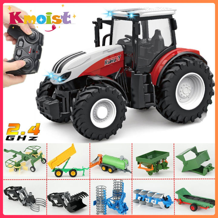 Kmoist 1:24 RC รถของเล่นชาวนา2.4G รถพ่วงแทรกเตอร์ควบคุมระยะไกลพร้อมจำลองไฟหน้ารถมอเตอร์ไซค์แบบ ...
