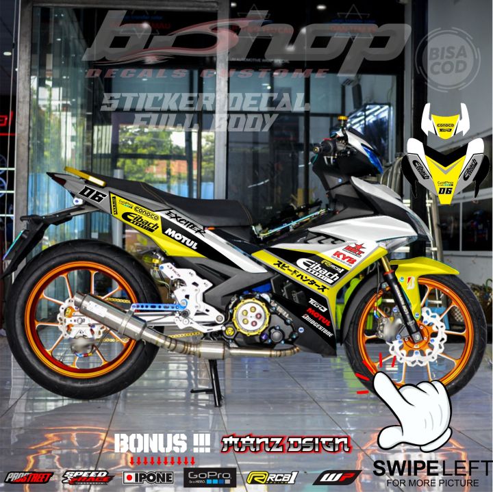 stiker decal motor mx king full body variasi sponsor warna kuning ...