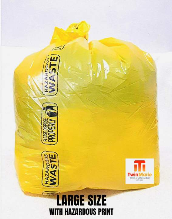 GARBAGE BAG WITH HAZARDOUS PRINT LARGE SIZE Biohazard Medical Waste Bag ...