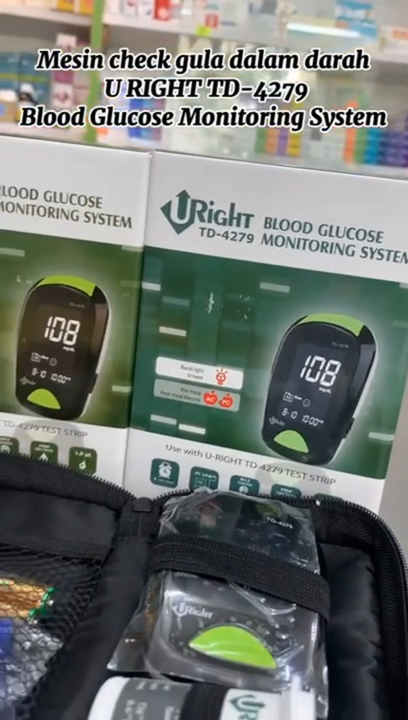 U RIGHT BLOOD GLUCOSE TD-4279 MONITORING SYSTEM (FULL SET) FREE 25'S ...