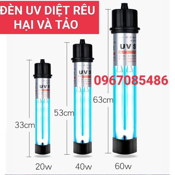 ĐÈN UV 2 BÓNG , UV 20W , 30W , 40W , 60W , 100W , ĐÈN UV DIỆT RÊU HẠI VÀ DIỆT TẢO HỒ CÁ | Lazada.vn