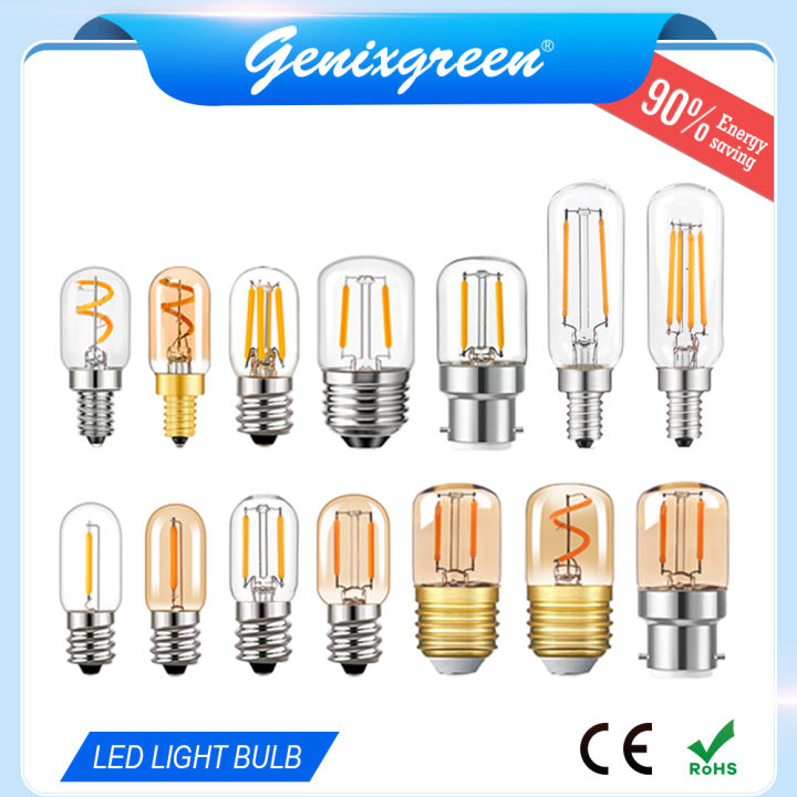 Genixgreen E12 E14 E27 B22 Tubular LED Edison Bulb 0.6W 1W 1.5W 2W 4W Mini Night Light Bulbs ...