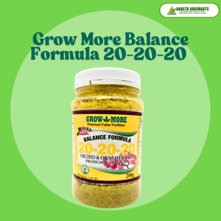 ARNETH GROW MORE (20-20-20) BALANCE FERTILIZER FOR ORCHIDS ORNAMENTALS ...