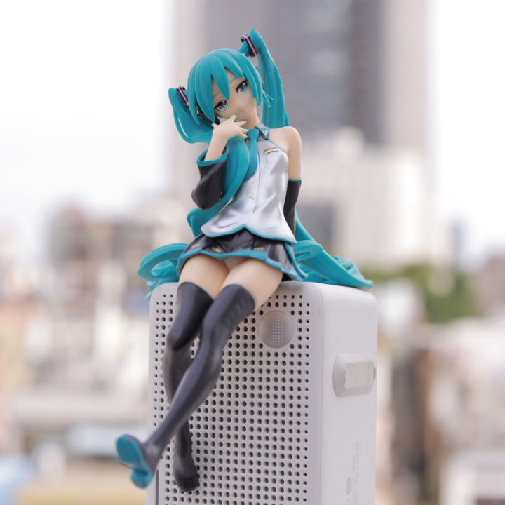 New 14CM Anime Sitting Hatsune Miku Figures kawaii Long Hair Sakura ...
