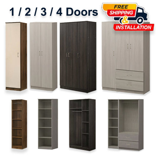 Furniture Living 1 / 2 / 3 / 4 Doors Wardrobe with / without Drawers ...