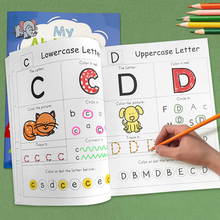 Letters A-Z Letter Tracing and Coloring Practice Workbook Preschool ...