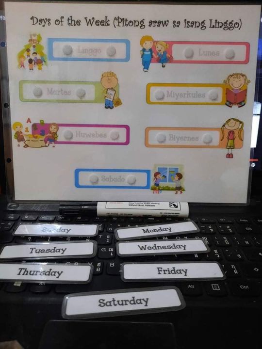 2 Sheets Days of the Week, Months of the Year Tagalog English Laminated ...