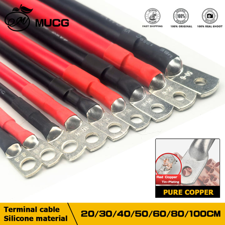 Soft Car Battery Silicone Cable with M6 M8 M10 Lug Red Black 1 2 4 6 8 ...