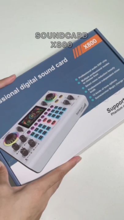 Bonkyo X800 Sound Card Bluetooth 48V Live Soundcard Audio Live Mixer ...