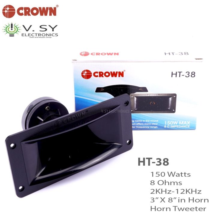 Original 2024 Crown HT-38 150W 8 Ohms 3x8 Inches Horn Tweeter 3in X 8in ...