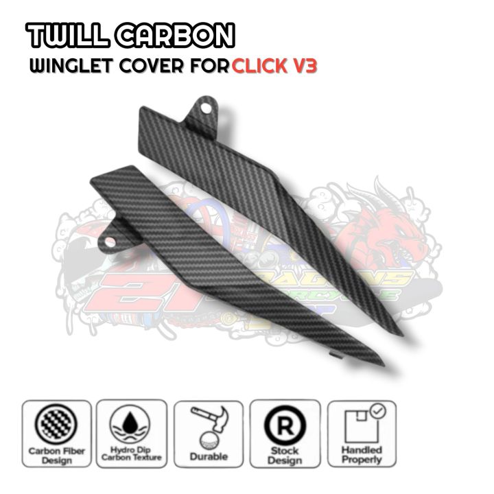 NEW!! Honda Click v3 twill and forged hydro dip carbon winglet | Lazada PH