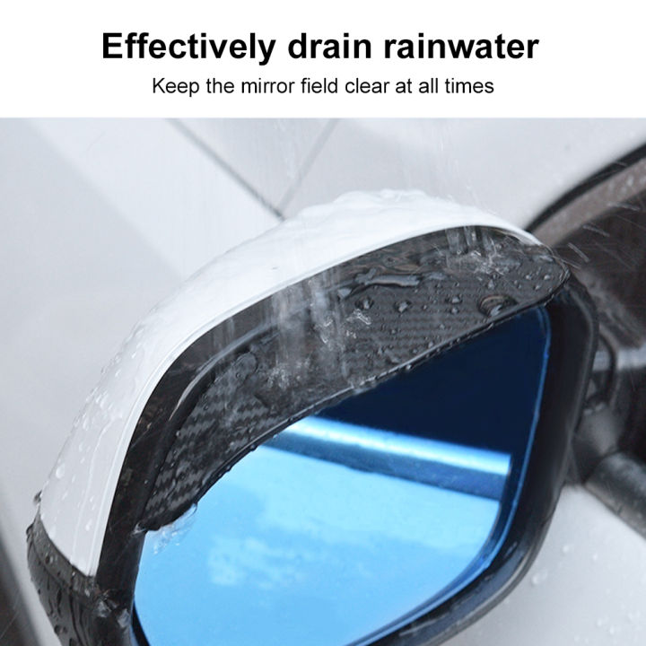 RF 2PCS Universal Car Rear View Mirror Rain Cover Sun Visor Eyebrow ...