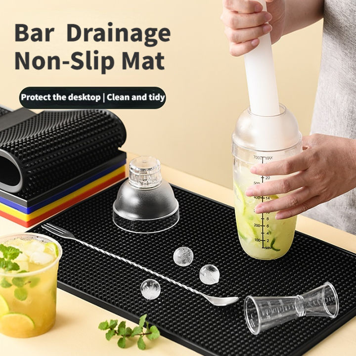 Black Bar Mat Rubber Bar Service Spill Mat Rubber Bar Mat Bar Runner ...