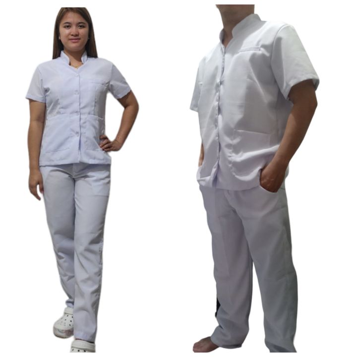 【24HDelivery】 Chinese Collar Nurse Uniform For Men&Women | Lazada PH