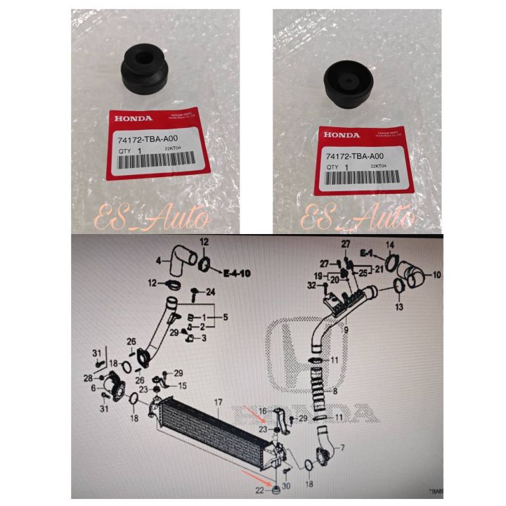 *ORIGINAL HONDA TEA CIVIC FC 2016-2023 INTERCOOLER BUSH RUBBER TOP ...