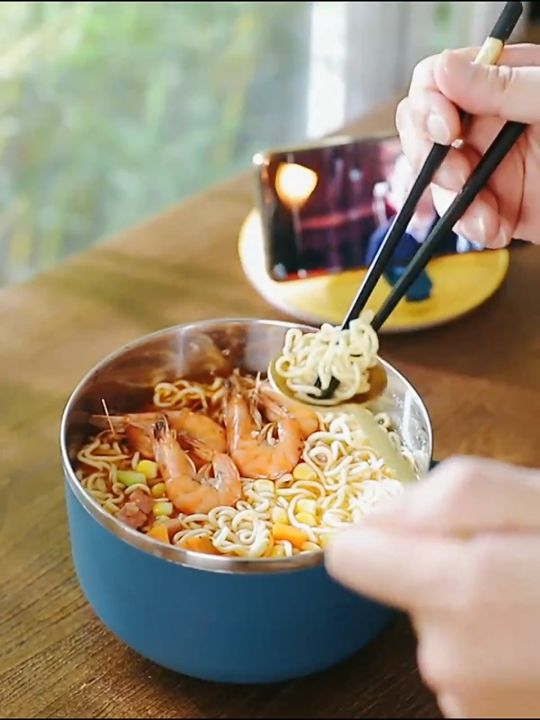 Ward Tupperware 304 Stainless Steel Instant Noodle Bowl Large Capacity ...
