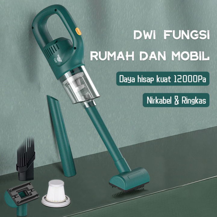 Cordless Vacuum 12000Pa Car Vacum Cleaner Daya Tinggi Genggam Portabel ...
