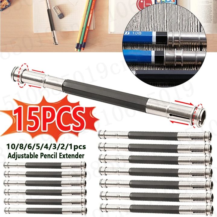 Pencil Extender Adjustable Pencil Extension Stationery Dual-headed Art ...