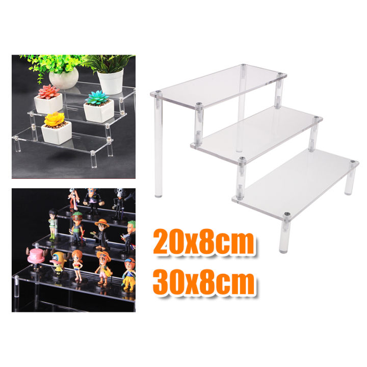Clear Acrylic Display Stand Riser Shelf Large Holder Storage Rack For ...