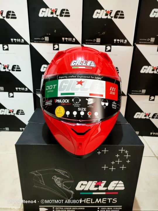 GILLE FULL FACE HELMET GLOSSY RED | Lazada PH