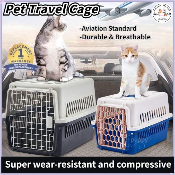 【Ready stock】pet air box cage for dog/cat travel portable dog cage ...