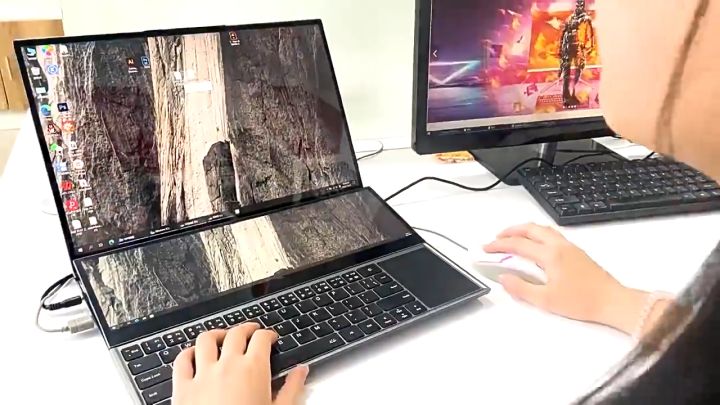 SZBOX Dual Screen Intel Xeon W-10885M/i7-10750H 6 Inch + 14 Inch Touch ...